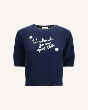 Max Mara Cotton Knit Sweater - Blue