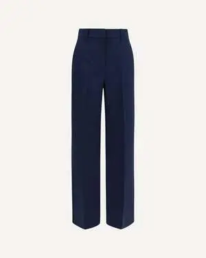 Max Mara Stretch Wool Palazzo Pants - Blue