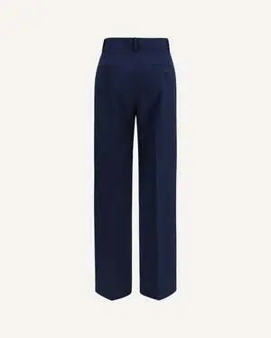 Max Mara Stretch Wool Palazzo Pants - Blue