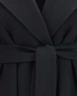 Max Mara Wool, Cashmere, And Silk Long Robe Coat - Black