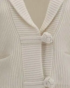 FORTE_FORTE Wool And Cashmere Ribbed Cardigan