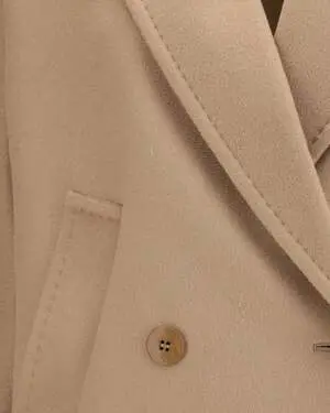Max Mara Double Breasted Wool Drap Coat - Beige
