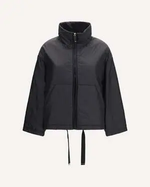 Max Mara Short Padded Jacket In Water Repellent Canvas - Black