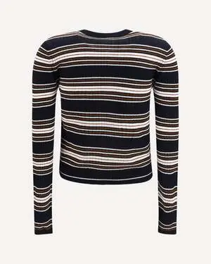 Max Mara Striped Silk And Wool Cardigan - Blue
