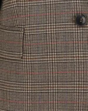 Max Mara Checked Pattern Wool Blazer - Brown