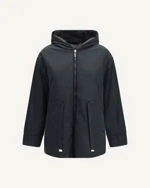 Max Mara Reversible Padded Parka In Radzmir And Water Repellent Canvas - Black