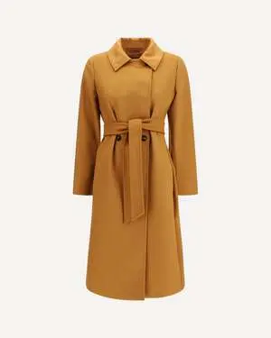 Max Mara Double Breasted Wool Coat - Beige
