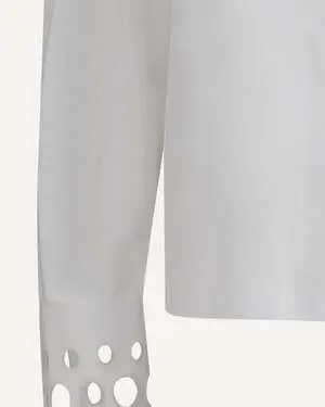 Max Mara Cotton Poplin Shirt With Scalloped Cuffs - White
