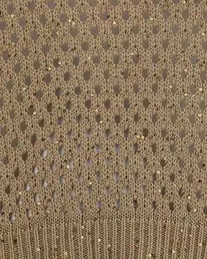 Max Mara Open Knit Cotton Sweater With Sequins Feale