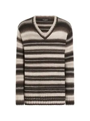 MAISON MARGIELA Wool-blend Sweater With Distressed Hem And Chain Detail - Brown
