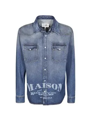 MAISON MARGIELA Logo-print Denim Overshirt