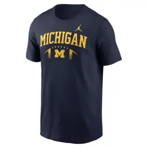 JORDAN Michigan Primetime Football Icon Brand College T-shirt - Blue