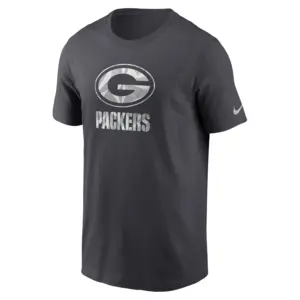 Nike Green Bay Packers Fractal Logo Nfl T-shirt - Grey