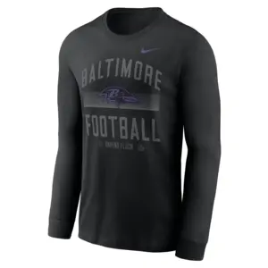 Nike Baltimore Ravens Essential Dri-fit Nfl Long-sleeve T-shirt - Black