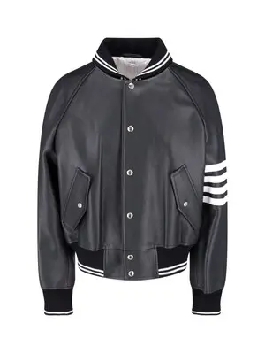 Thom Browne Leather Blouson - Black