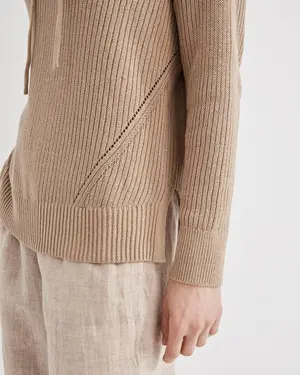 HAVEN WELL WITHIN Linen Cotton Ribbed Hoodie
