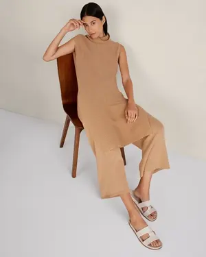 HAVEN WELL WITHIN Organic Cotton Mixed Rib Tunic