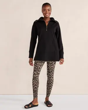 HAVEN WELL WITHIN Cozy Fleece Half-zip Tunic