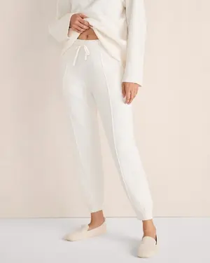 HAVEN WELL WITHIN Organic Cotton Pintuck Joggers - Ivory
