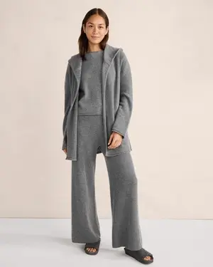 HAVEN WELL WITHIN Cashmere Rib Knit Wide Leg Pants