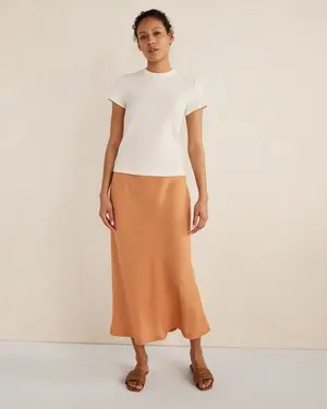 HAVEN WELL WITHIN Linen Midi Skirt