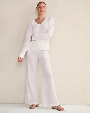 HAVEN WELL WITHIN Organic Cotton Poplin Wide Leg Pants