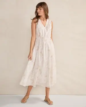 HAVEN WELL WITHIN Cotton Voile Blend Shell Midi Dress