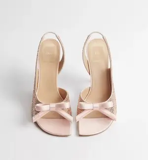 Dior Bow Heeled Slingback Sandal