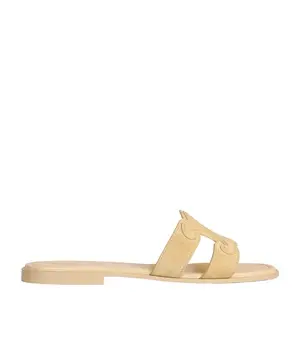 Celine Suede Calfskin Marina Triomphe Mule - Elm