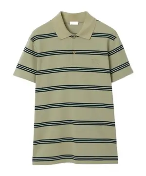 Burberry Logo Embroidered Striped Polo Shirt