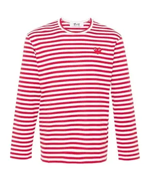 Play Comme Des Garcon Striped T-shirts For Women