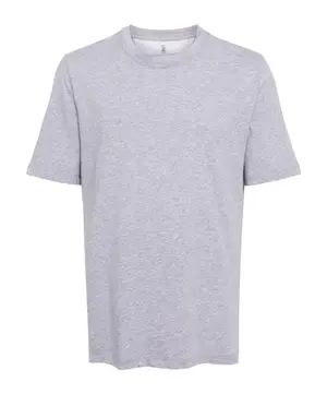 Brunello Cucinelli Crew-neck Cotton T-shirt - Light Gray