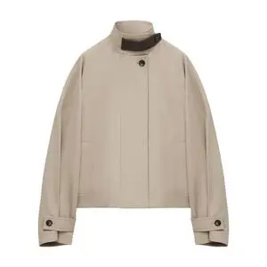 Loewe Cropped Cotton And Silk Zip-up Polo Shirt