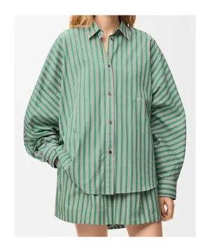 Loewe Striped Embroidered Anagram Shirt
