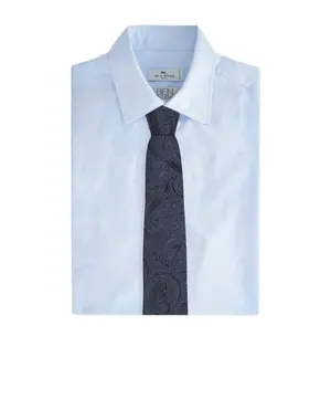 Etro Silk Jacquard Paisley Neck Tie - Blue