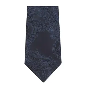 Etro Silk Jacquard Paisley Neck Tie - Blue