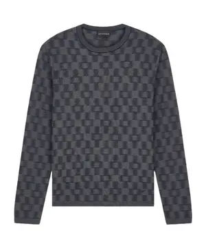 Emporio Armani Textured Knit Crew Neck Sweater
