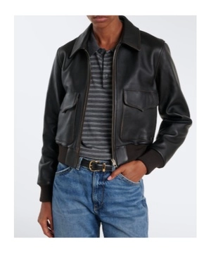 NILI LOTAN Leather Bomber Jacket