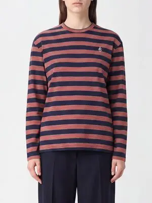 JIL SANDER Striped Embroidered Logo Long Sleeve T-shirt