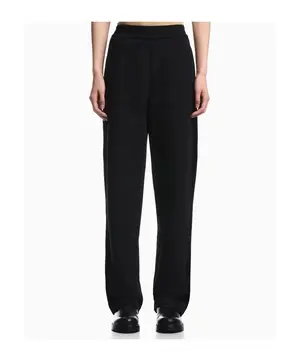 Emporio Armani Straight-leg Sweatpants With Flocked Eagle Logo