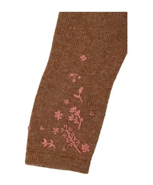 Bonpoint Crew Neck Long-sleeved Knitwear With Embroidered Details