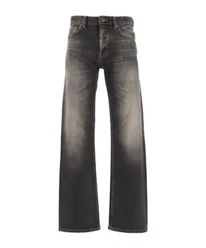 Emporio Armani Straight-leg Belt-loop Jeans - Grey
