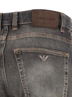 Emporio Armani Straight-leg Belt-loop Jeans - Grey