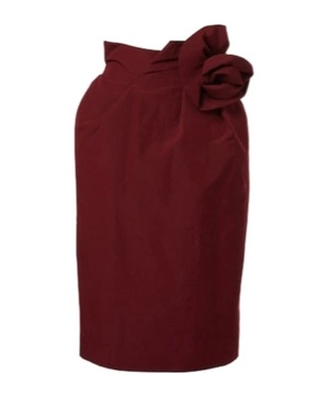Magda Butrym Floral-appliqué Cotton And Silk Midi Skirt - Wine Red