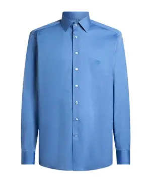 Etro Shirt With Pegaso Embroidery - Light Blue