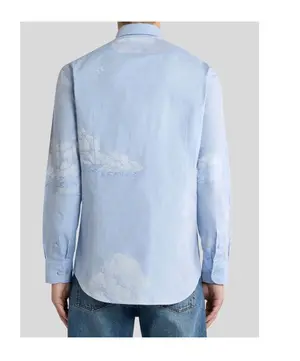 Etro Cotton Shirt With Placed Pegaso Motif