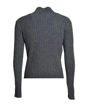 JIL SANDER Ribbed Zip-up High Neck Cardigan
