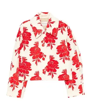 Dries Van Noten Long-sleeved Floral Print Jacket - Red