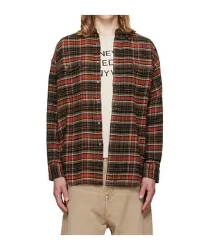 R13 Plaid Classic Collar Long Sleeve Shirt