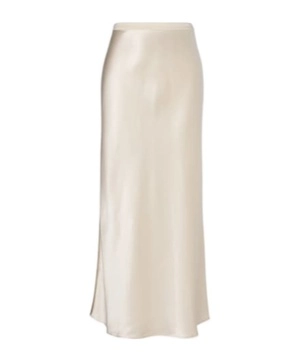 JOSEPH Isaak Silk Satin Maxi Skirt - White